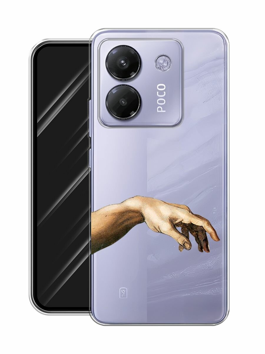 Чехол на Poco M7 Pro / Поко М7 Про с принтом Creazione di Adamo 1, прозрачный — фото 1