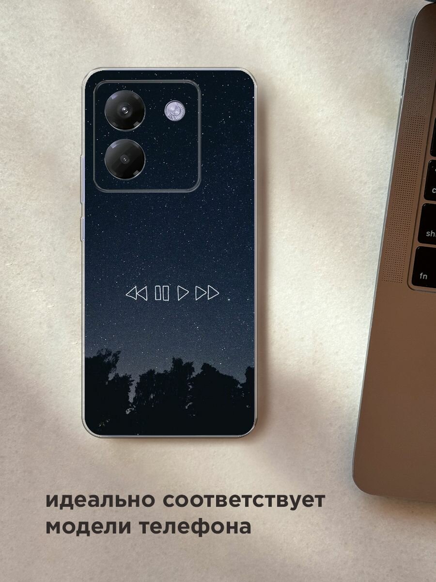 Чехол на Poco M7 Pro / Поко М7 Про с принтом "Космическая музыка" — фото 1