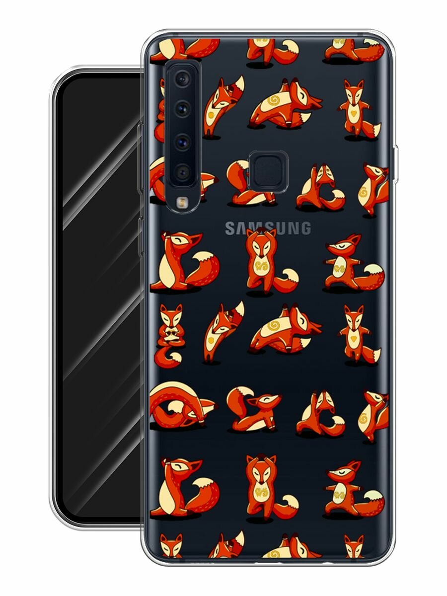 Чехол на Samsung Galaxy A9 2018 / Самсунг Галакси А9 2018 с принтом "Йога для лисы", прозрачный — фото 1