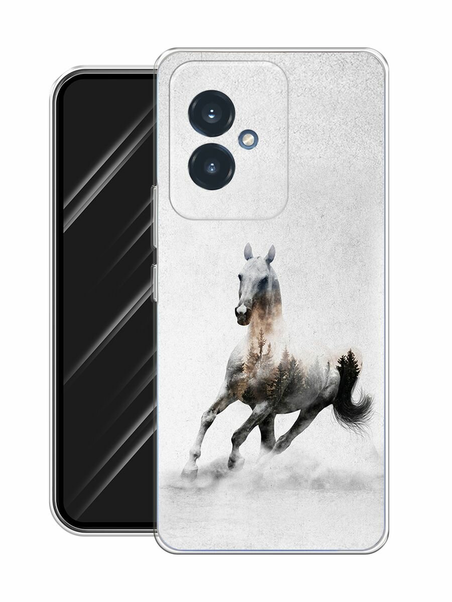 Силиконовый чехол на Honor 100 / Хонор 100 с принтом "Лошадь лес" — фото 1