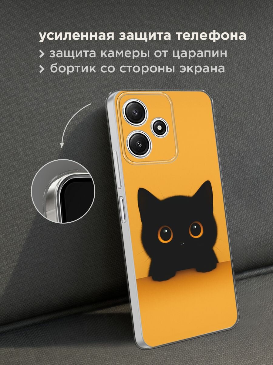 Чехол на Xiaomi Redmi 12 5G / Сяоми Редми 12 5G с принтом "Контрастный котик" — фото 1
