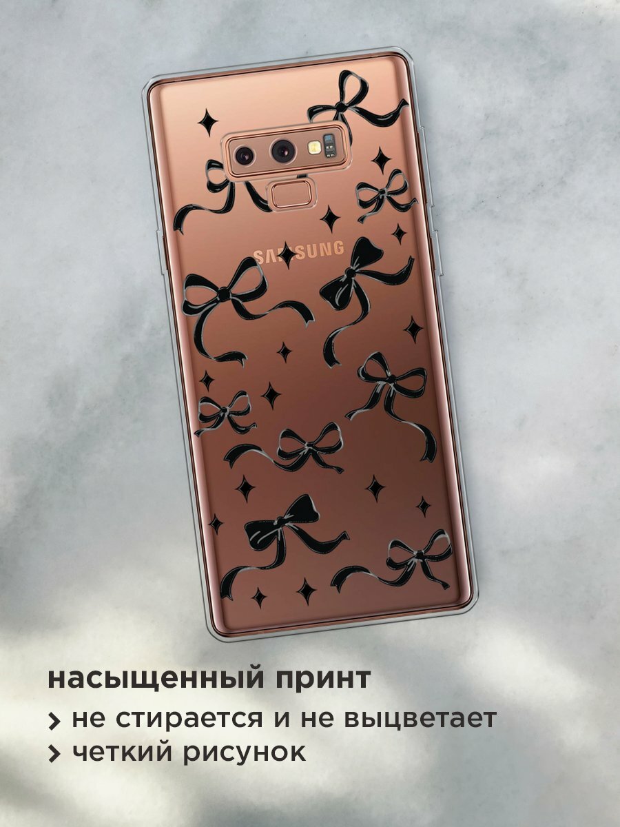 Чехол на Samsung Galaxy Note 9 / Самсунг Галакси Нот 9 с принтом "Милые чёрные бантики 4" — фото 1