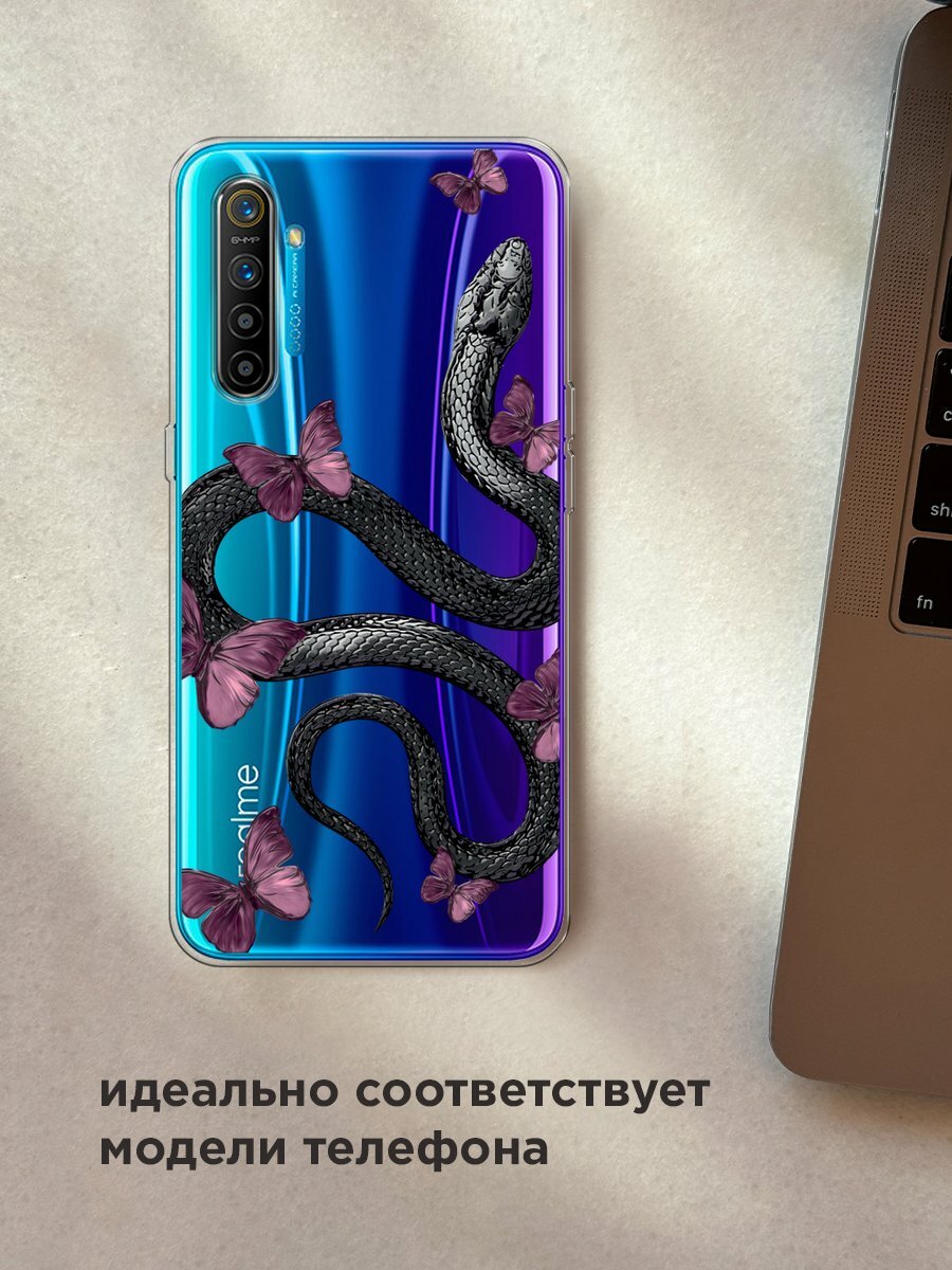 Чехол на Realme XT / Реалми XT с принтом "Snake and butterflies 2" — фото 1