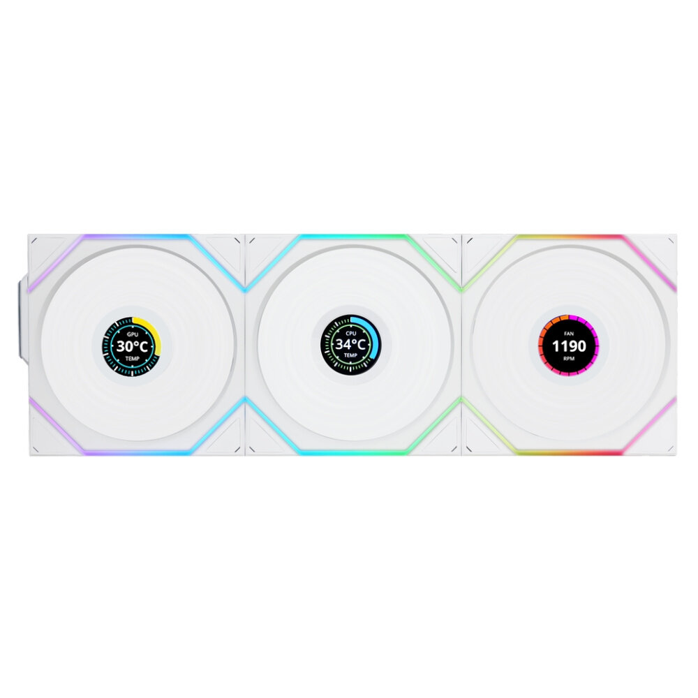 Комплект вентиляторов для корпуса Lian Li UNI FAN TL WIRELESS LCD 120 12TLLCD1W3W ARGB White (G99.12TLLCD1W3W. R0)