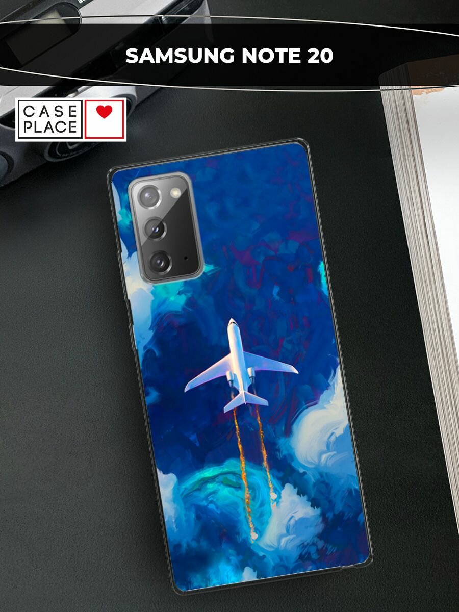 Чехол на Samsung Galaxy Note 20 / Самсунг Галакси Ноут 20 с принтом "Самолет картина"