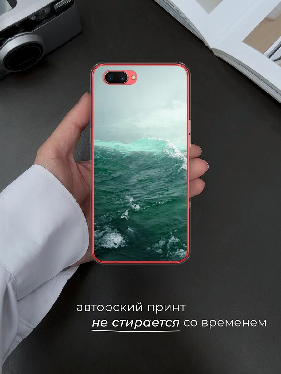 Силиконовый чехол на Oppo A3s / Oppo A3s с принтом "Волны 12" — фото 1