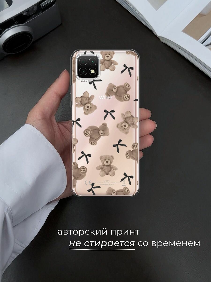 Чехол на Wiko T3 / Вико Т3 с принтом "Плюшовые мишки 2", прозрачный — фото 1