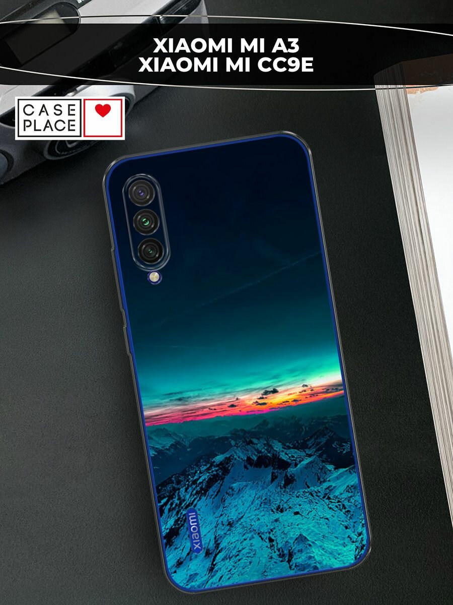 Чехол на Xiaomi Mi CC9E/Mi A3 / Сяоми Mi CC9E/Mi A3 с принтом "Закат в горах"