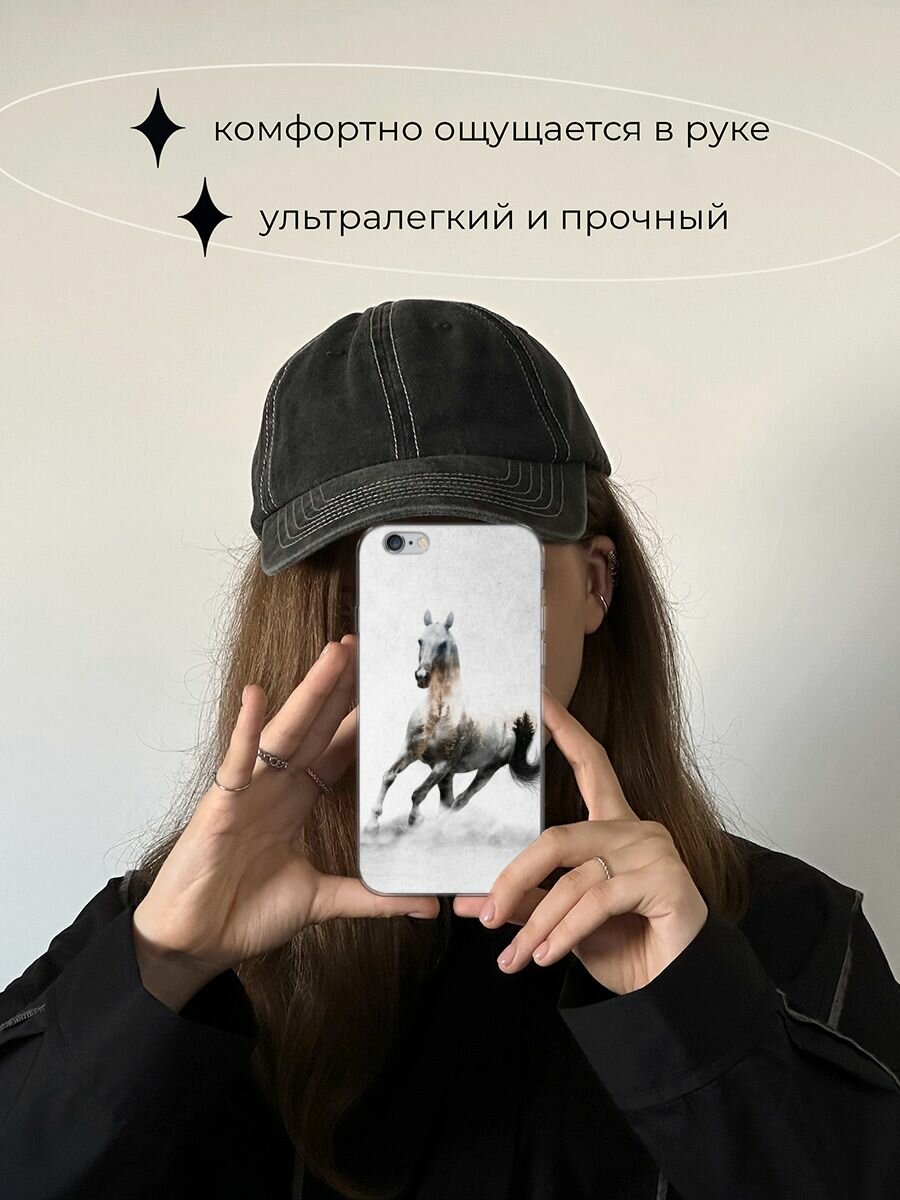 Силиконовый чехол на Apple iPhone 6 / Айфон 6 с принтом "Лошадь лес" — фото 1