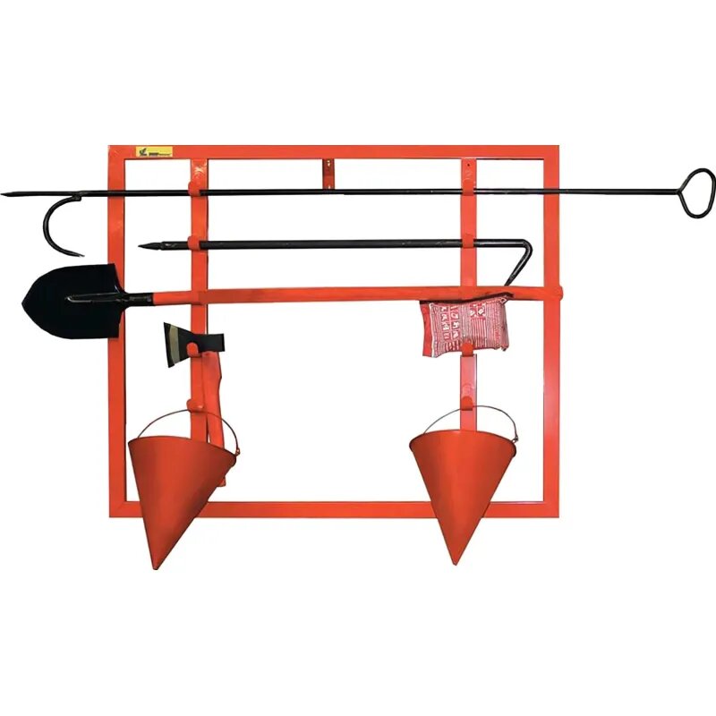 Щит пожарный пожтехника ЩПО-К открытый, укомплектованный, багор, лом, топор, ведро