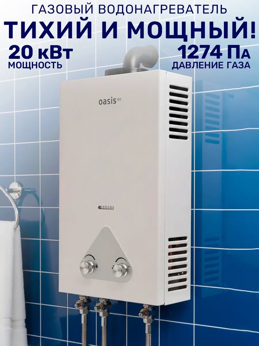 Проточный водонагреватель Oasis 20rDn, для ванны, газовый, 20кВт