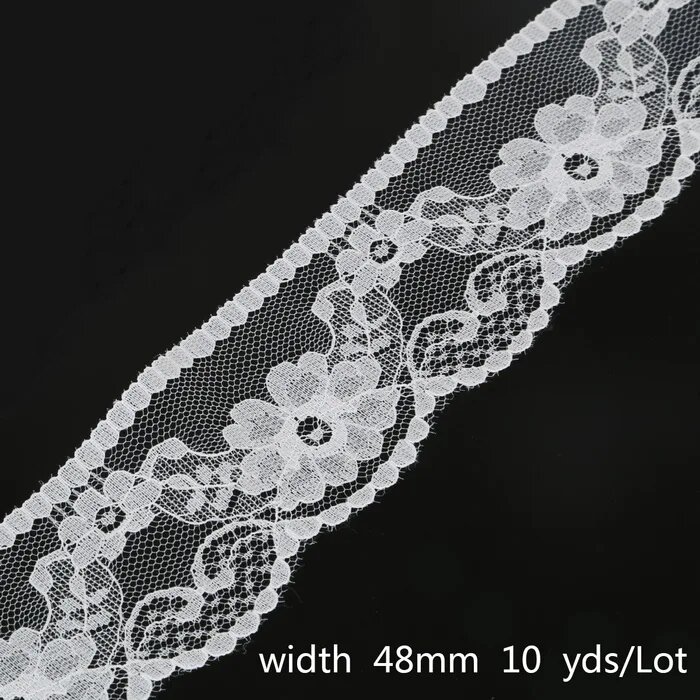 Кружевная лента Celadon 10 ярдов белая 13-165 мм, style 14