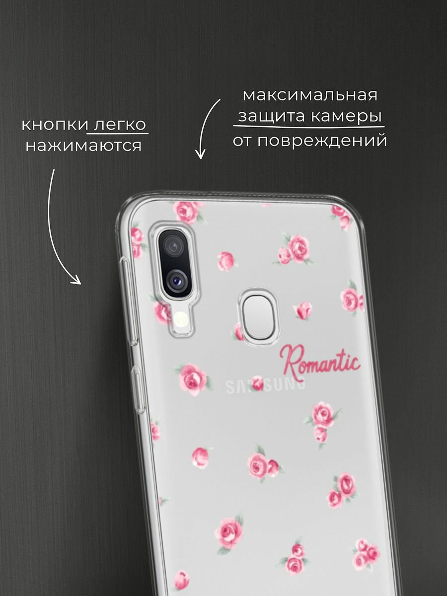 Чехол на Samsung Galaxy A40 / Самсунг Галакси А40 с принтом "Romantic 2", прозрачный — фото 1