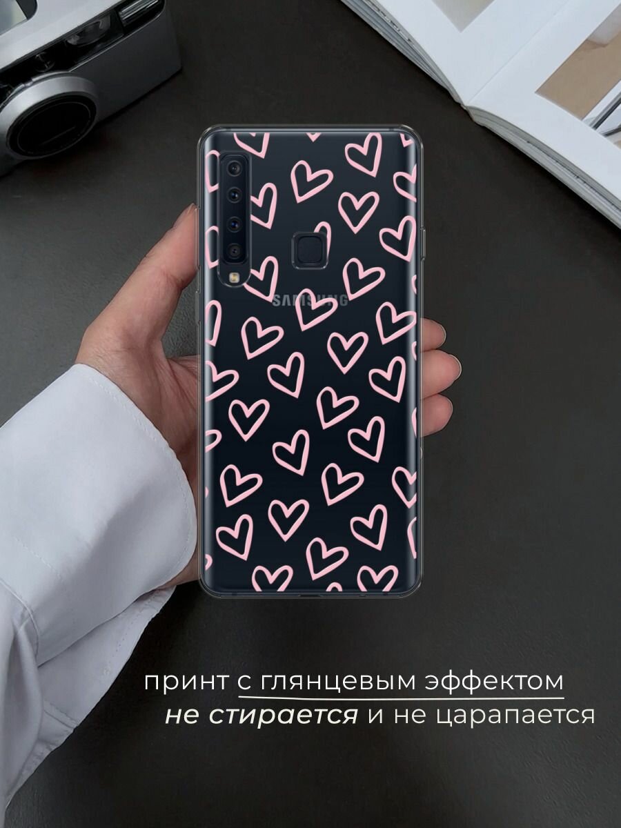 Чехол на Samsung Galaxy A9 2018 / Самсунг Галакси А9 2018 с принтом "Сердца паттерн" — фото 1