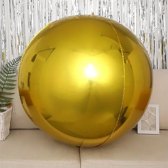 Металлический зеркальный шар 4D Sphere 32 дюйма gold