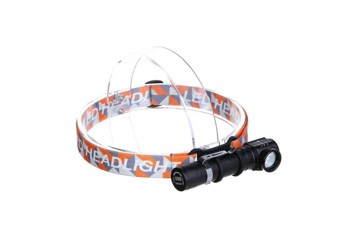 Ермак налобный металлический фонарь с клипсой T6 LED фокус 4 режима 1200мАч 221-030