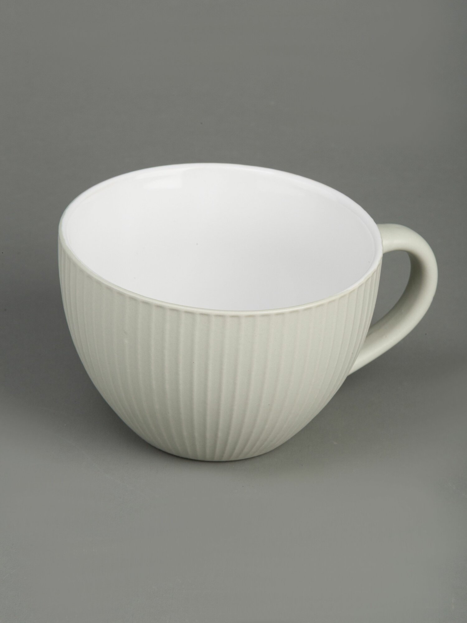 Бульонница-кружка керамическая с ручкой 500 мл серая