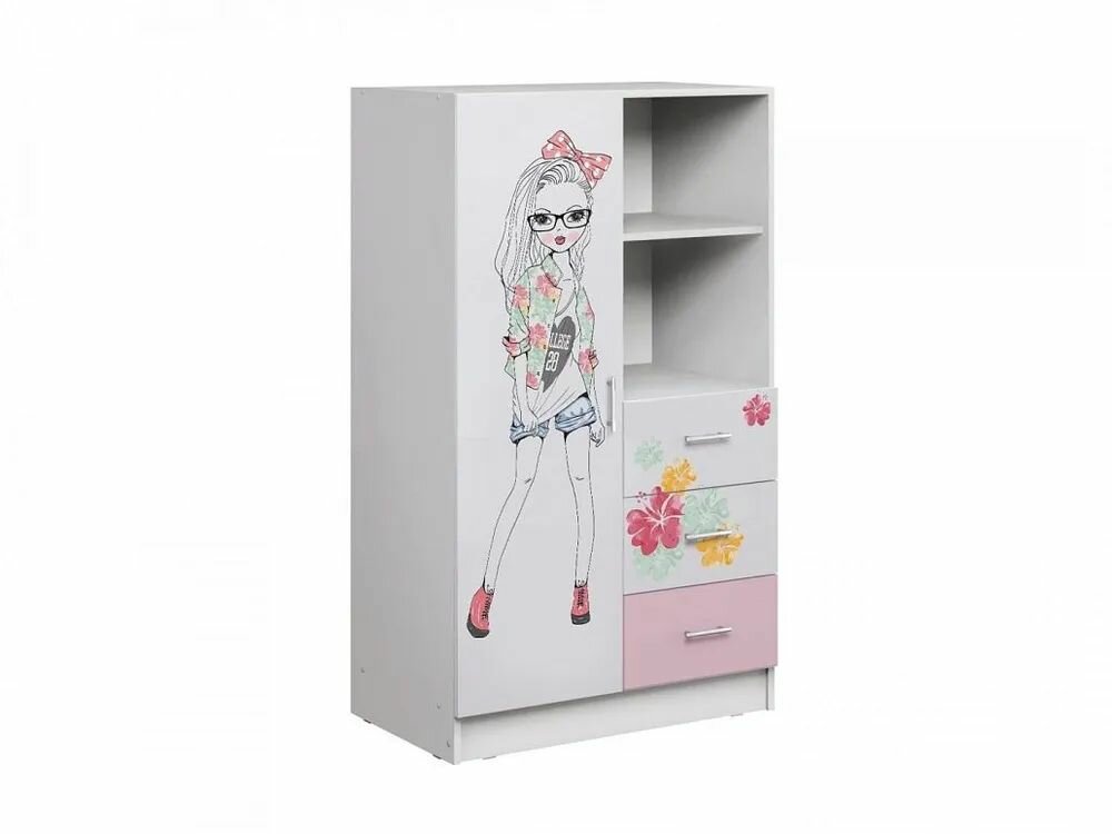 Шкаф комбинированный Вега ЛДСП FASHION (Белый) 1300х800х400