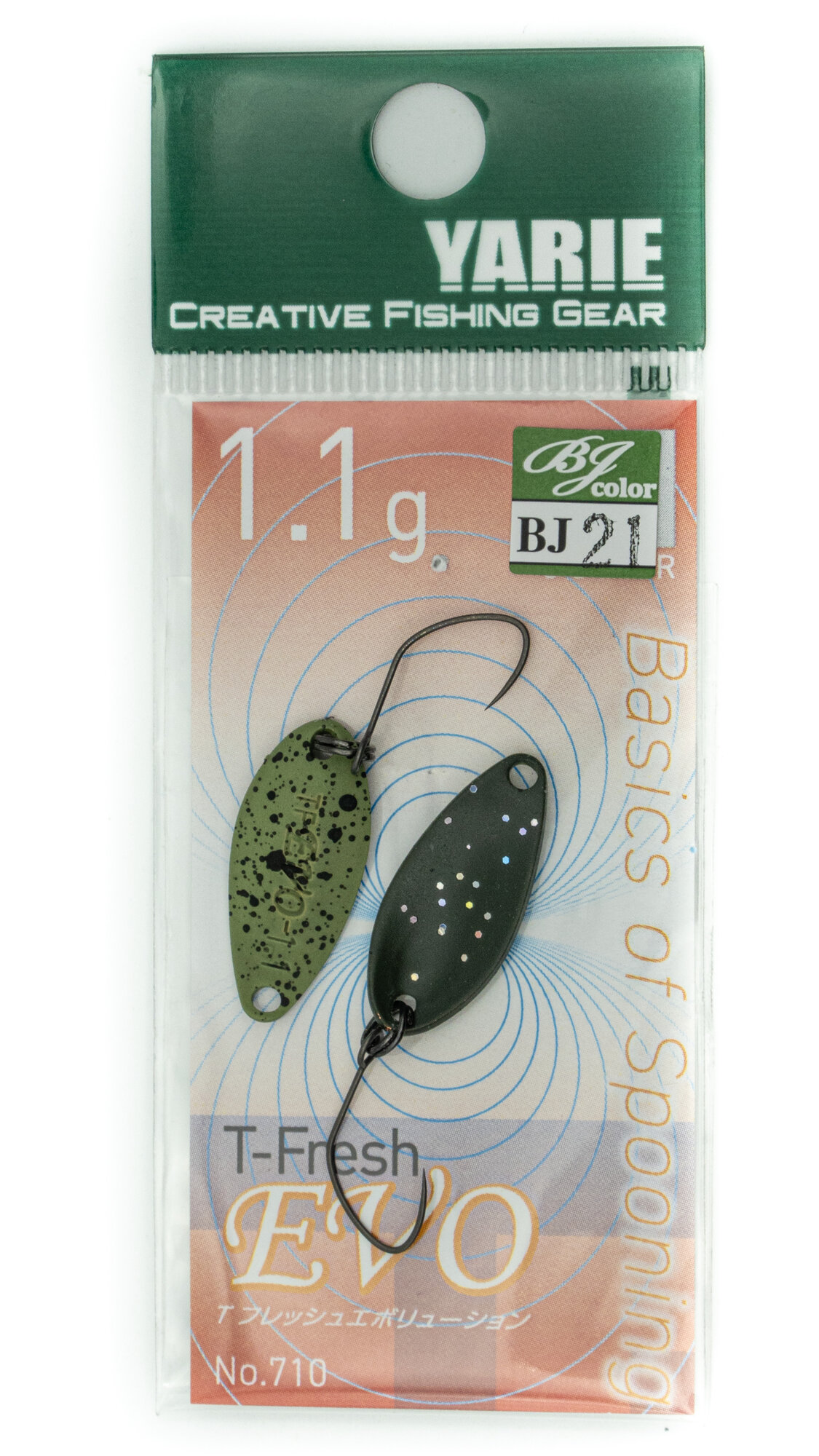 Колеблющаяся блесна для рыбалки YARIE №710 T-FRESH EVO 1.1гр цвет BJ-21