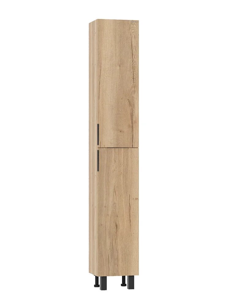 Шкаф-пенал для ванной Onika Легран 30 универсальный напольный, 30 см, светлое дерево, матовый, с дверками