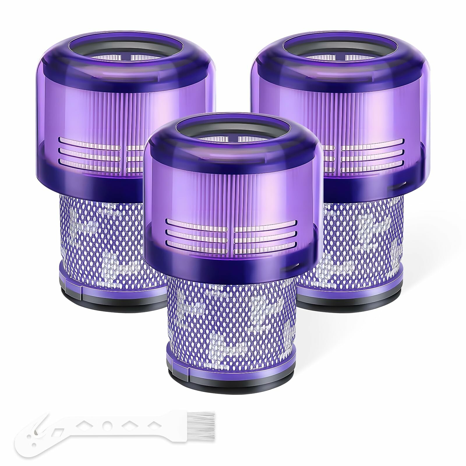 3-комплект пурпурных сменных фильтров для пылесосов Dyson V11 Torque Drive, V11 Animal, V11 Complete, V11 Extra, V15 Detect, V15s Detect Submarine