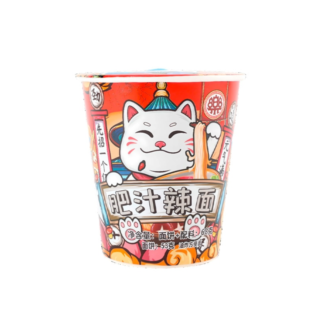 Лапша быстрого приготовления Le Ramen Meow со вкусом острой говядины 68 г, Китай