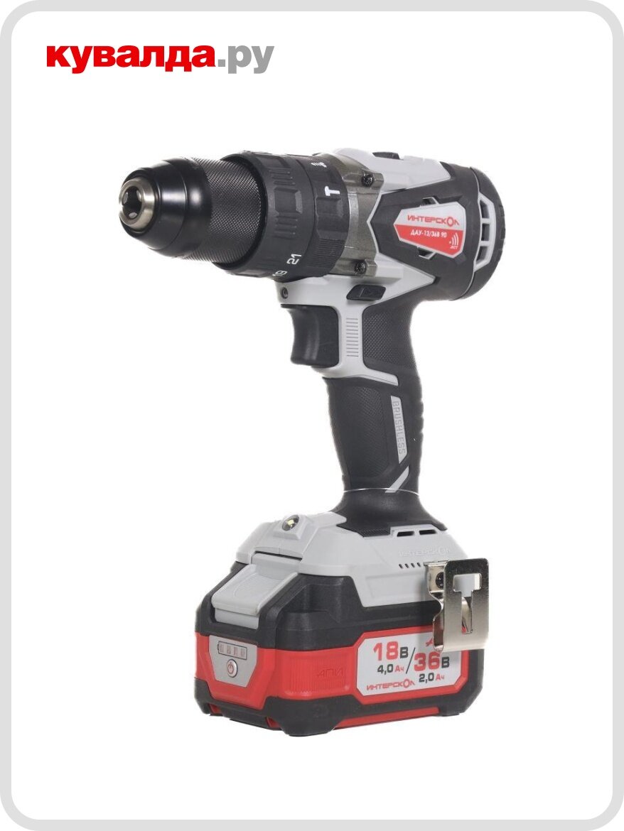 Дрель-шуруповерт аккумуляторная ИНТЕРСКОЛ ДАУ-13/36В 90 ударная