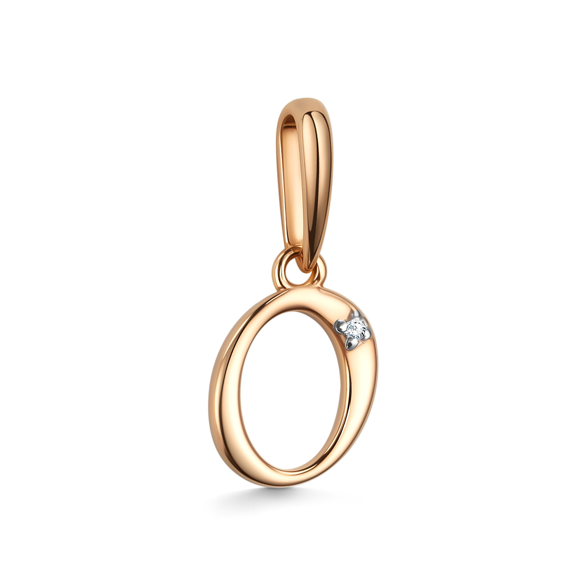 Подвеска, красное золото, 585 проба, бриллиант