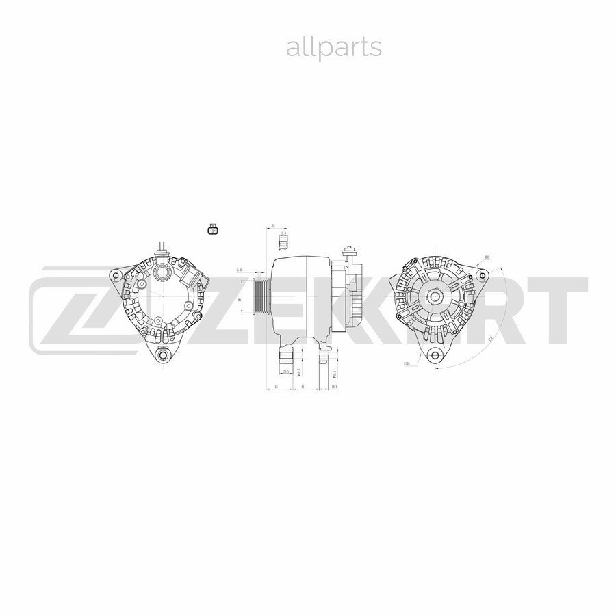 ZEKKERT GE-1024 Генератор Hyundai Tucson 04- Coupe II 01- Trajet 04- Kia Sportage II 04-