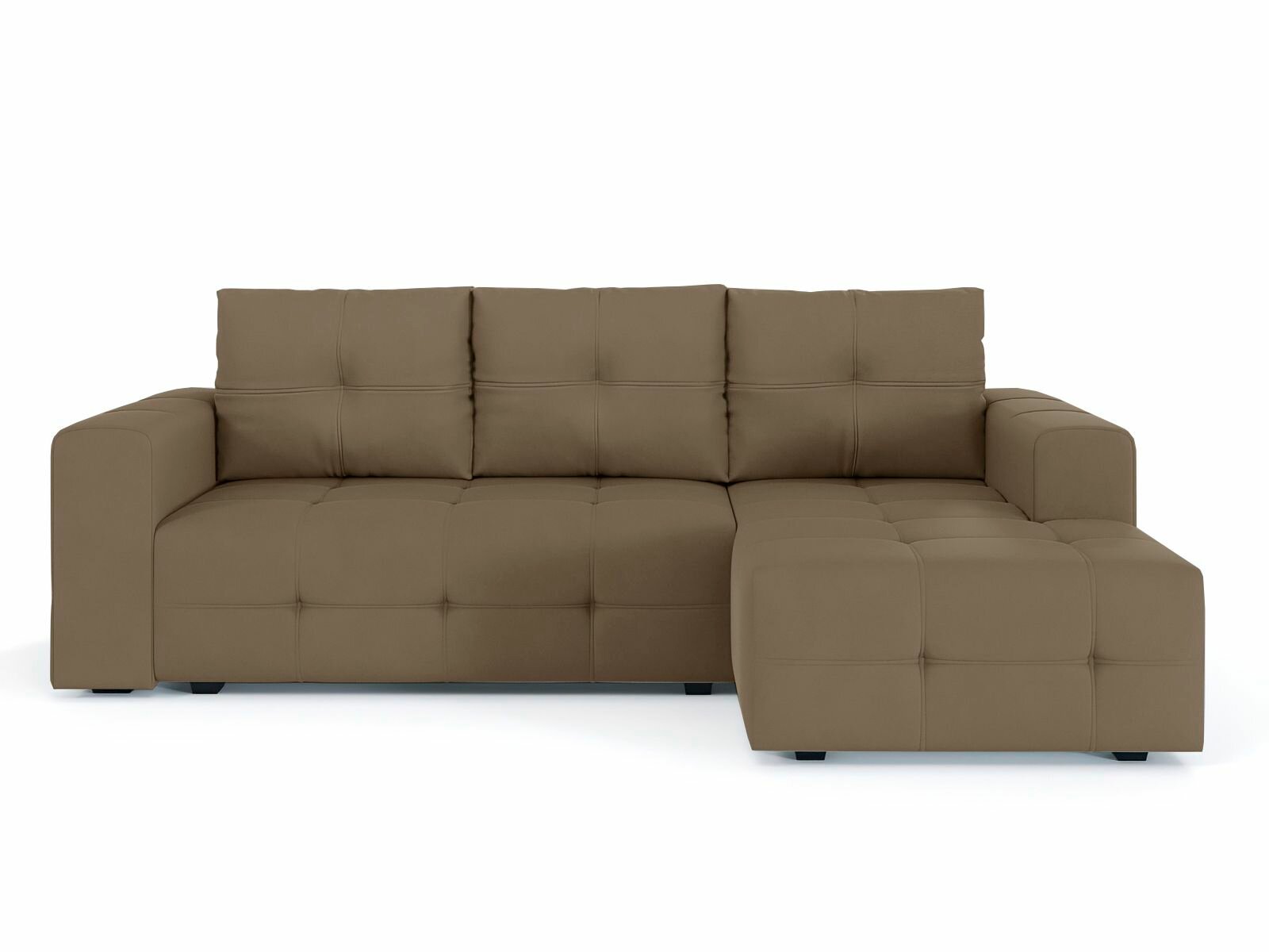 Угловой диван Прадо, еврокнижка, угол левый/правый, велюр Зара Капучино 3