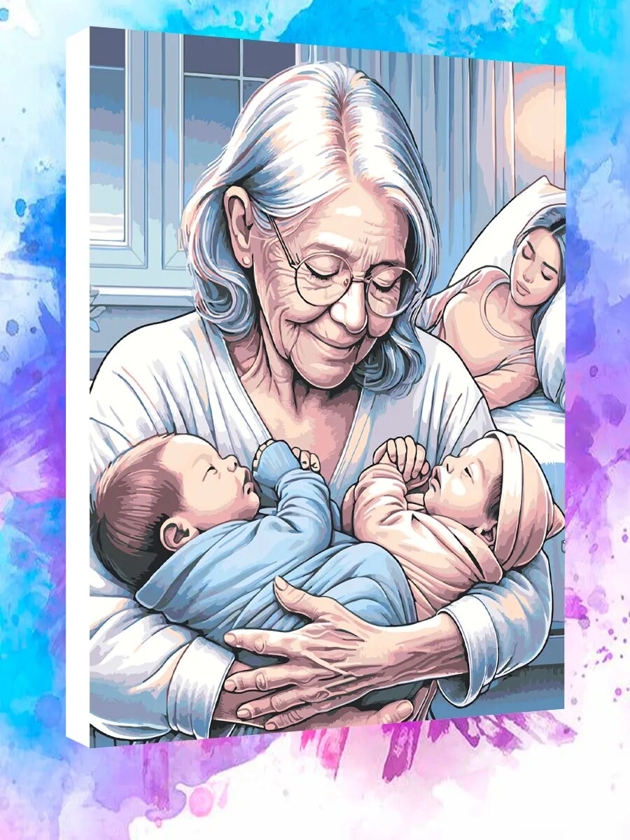 Картина по номерам Бабушка Дочь Внуки