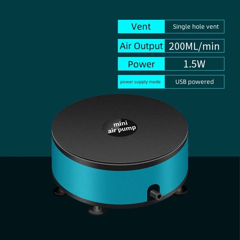 USB мини аквариумный насос, 200 мл/мин, 1.5W