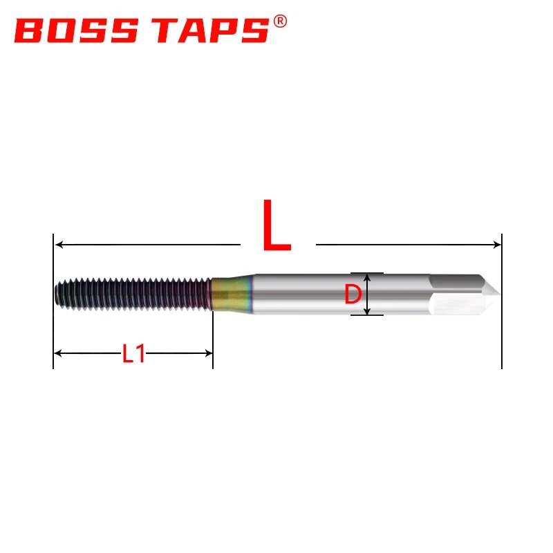 Метчики для резьбы BOSS M1-M12 M1X0.25, DLC-NRT