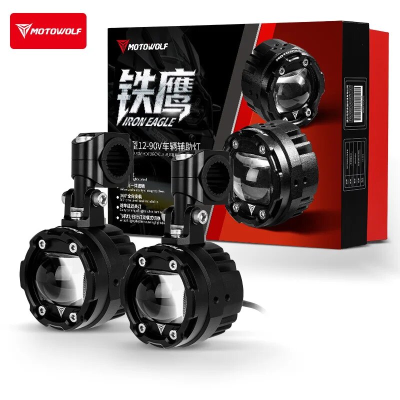 MOTOWOLF мотоциклетный прожектор, алюминиевая фара, 76 Вт, модификация противотуманных фар для мотоцикла, светодиодный мигающий свет, аксессуары для мотоциклов