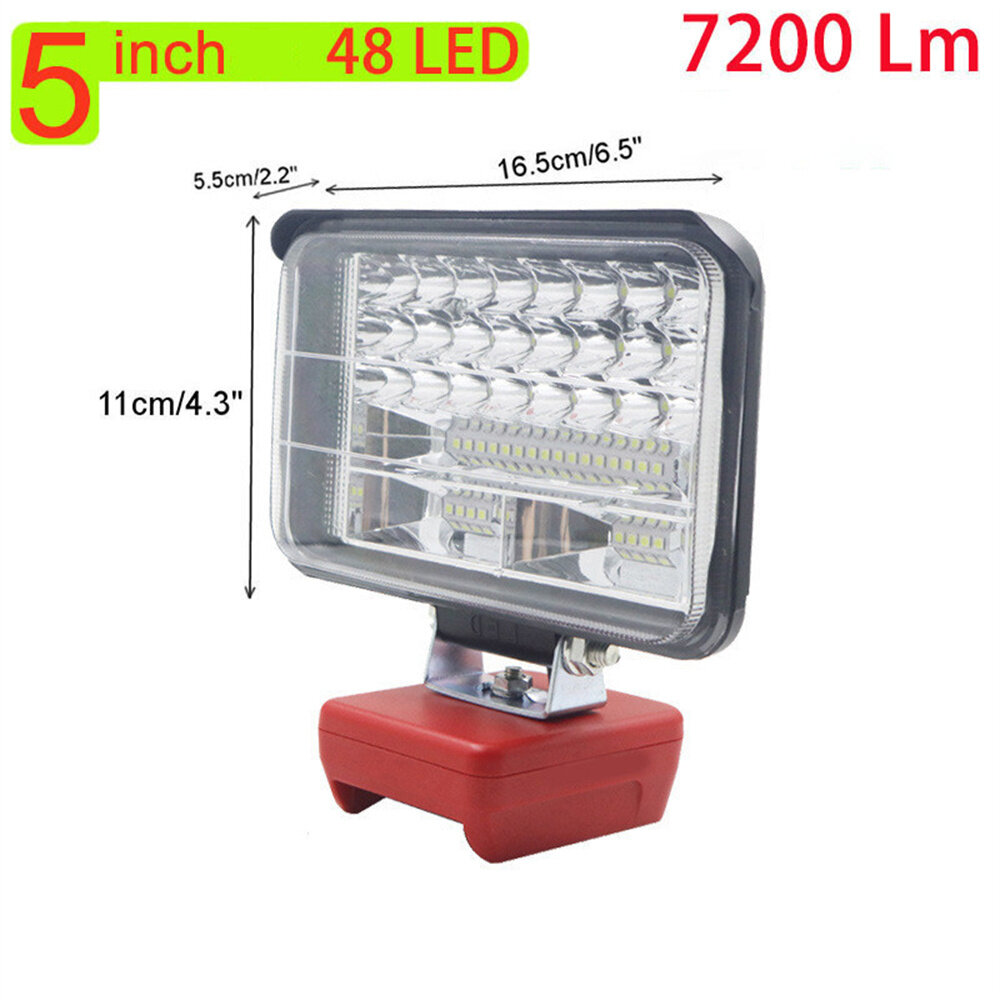 Беспроводной Светодиодный Рабочий Фонарь 5 дюймов 48LED 7200LM для Аккумуляторной Батареи Milwaukee M18 18V
