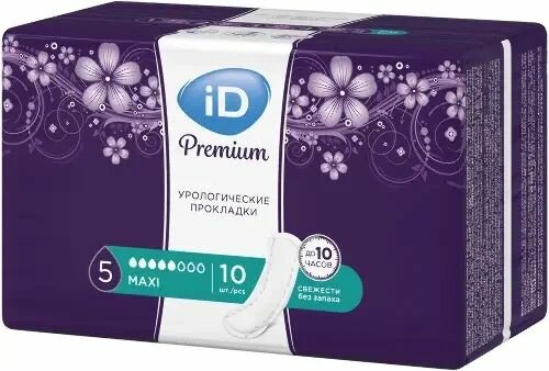 Урологические прокладки iD Premium Maxi, 10 шт .