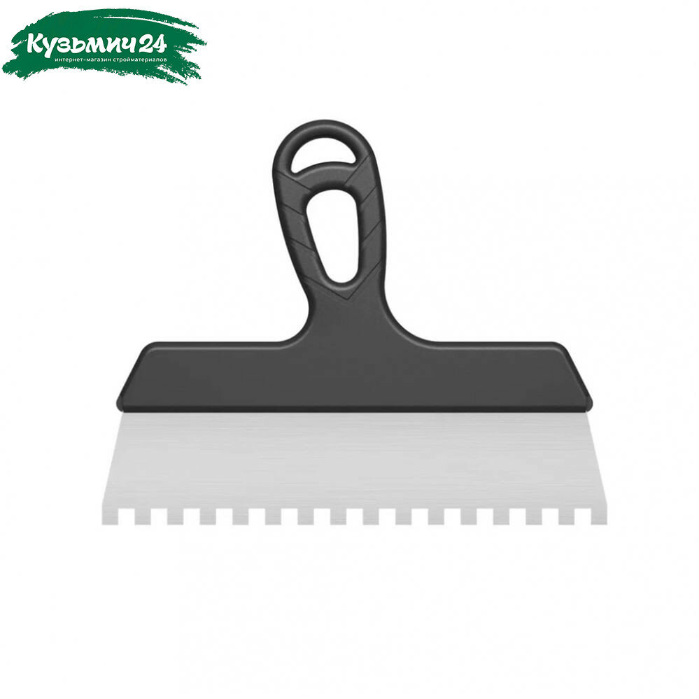 Шпатель зубчатый Акор Эксперт 423 00 250, нержавеющая сталь, пластик, 8х8 мм, 250 мм, 1 шт.
