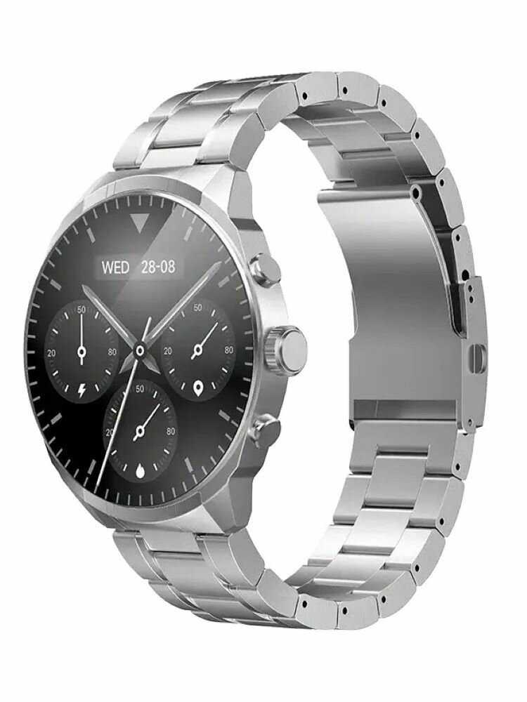 Умные часы TTEC Tempus Pro S 45mm Round Aluminium Case Smartwatch в круглом алюминиевом корпусе с AMOLED-экраном. Цвет: металлик