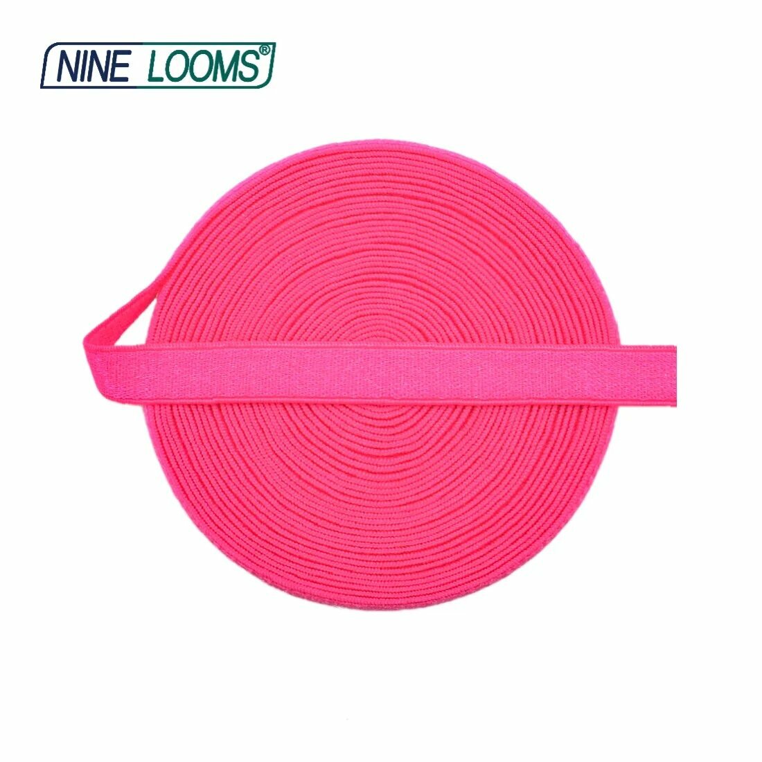 Резинка для бюстгальтера NINE LOOMS 3/8", блестящая нейлоновая Розовый, 10mm, Virtual Pink, 2 Yards