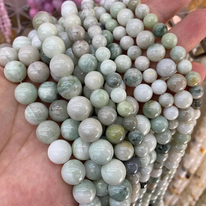 Нефритовые бусины LUOMAN XIARI 6 8 10 12 мм 6mm 59-61pcs, Hetian jade
