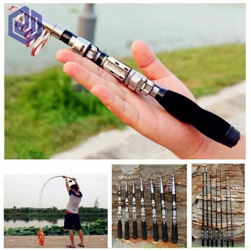 Добро пожаловать в магази Компактная складная мини удочка-спиннинг карбон 100 см 1 метра