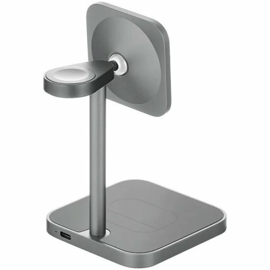 Беспроводное зарядное устройство Ubear WL23SG31-GW, Evoke, 3-в-1, MagSafe совместимое, Qi2, Galaxy Watch Edition, серый