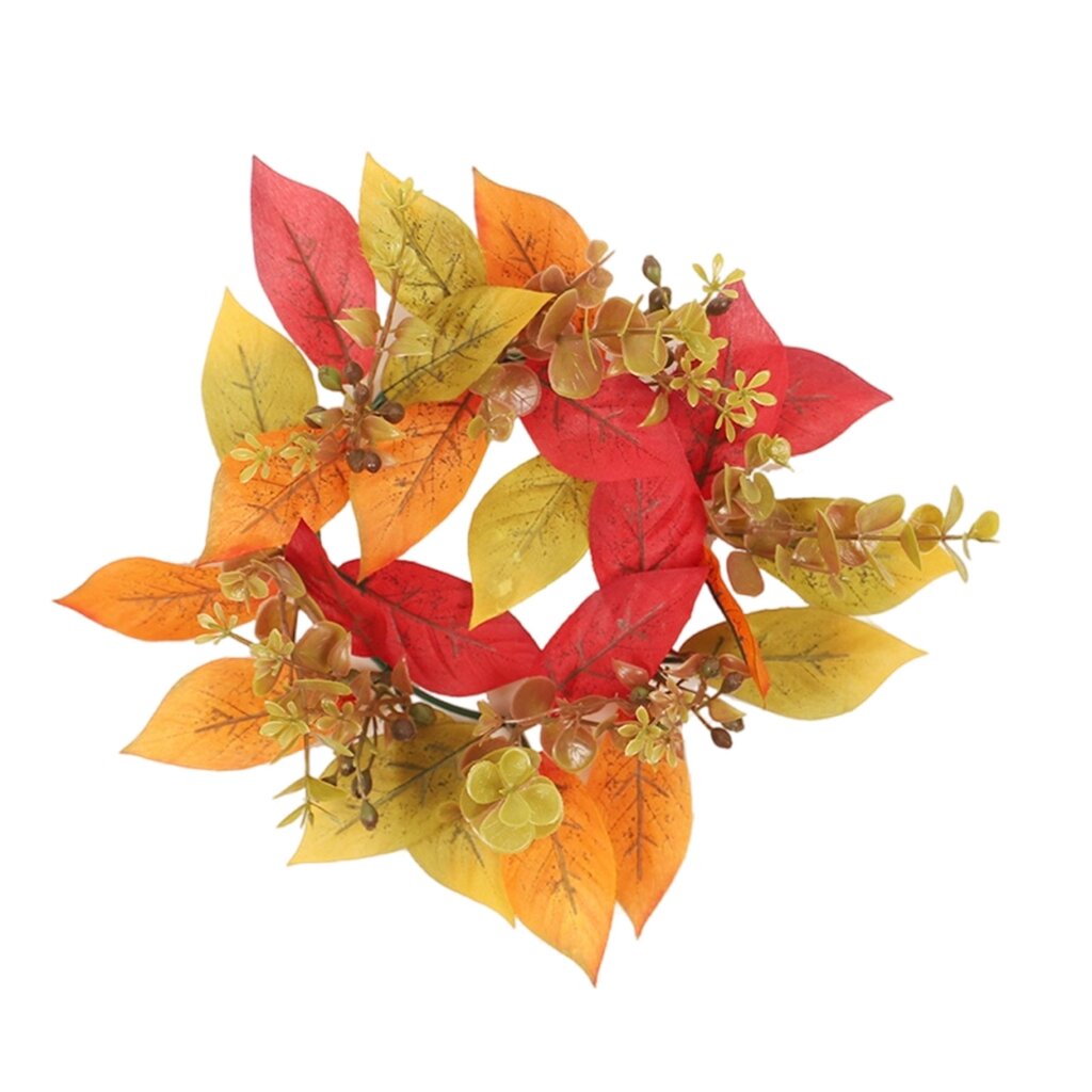 Осенняя подсвечника венки венки кленовые листья гирлянды маленькие цветочные кольца декоративные украшения на День Благодарения для столовой