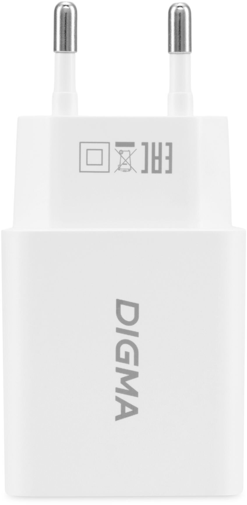 Сетевое зарядное устройство Digma DGW2D 20W 3A+1A (PD+QC) USB-C/USB-A универсальное белый