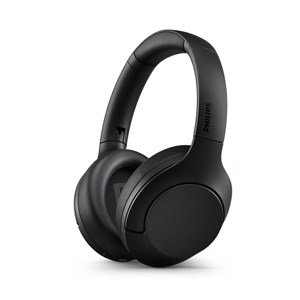 Беспроводные накладные наушники PHILIPS черные, высокая четкость звука, длительное время работы