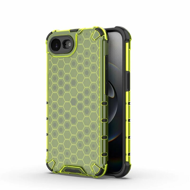Зеленый противоударный чехол Honeycomb Armor для iPhone 16e