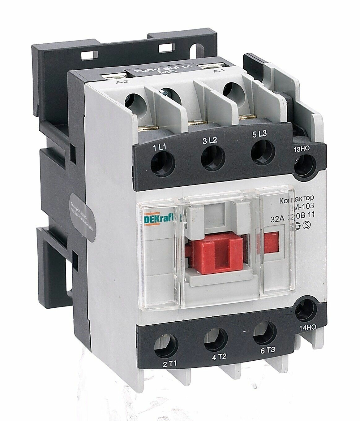 Контактор 32А 220В АС3 1НО 1НЗ КМ-103 DEKraft
