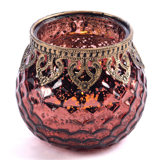 Стеклянный подсвечник стакан Abbraccio di Fiamma - Opera di Luce 8 см, красный, Goodwill, FI10624