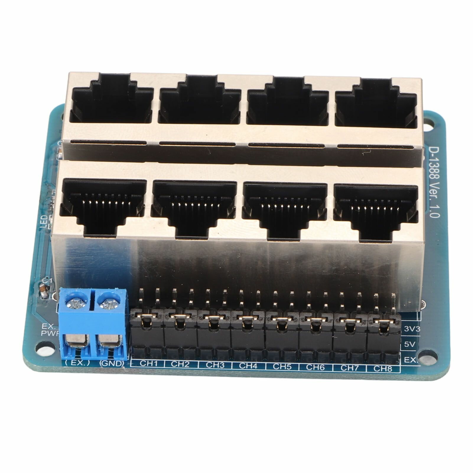 Плата GPIO Breakout, 8 портов RJ45, для Raspberry Pi