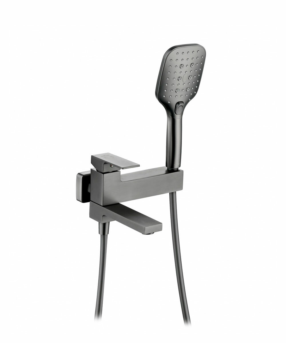 Смеситель для ванны и душа из латуни с лейкой и шлангом V393531-G от бренда Vieir цвет графит